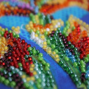 DIY Bead Embroidery Kit on Art Canvas "multicolored Iris", Beading ...