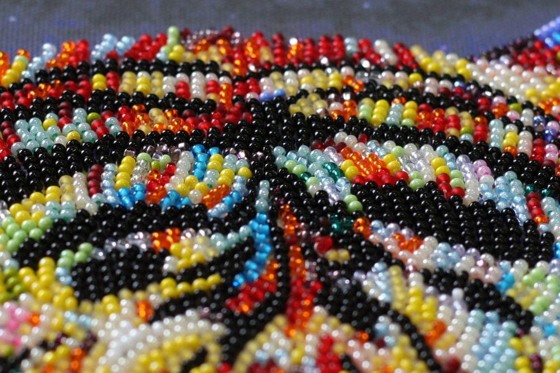 DIY Bead Embroidery Kit on Art Canvas colored - Etsy