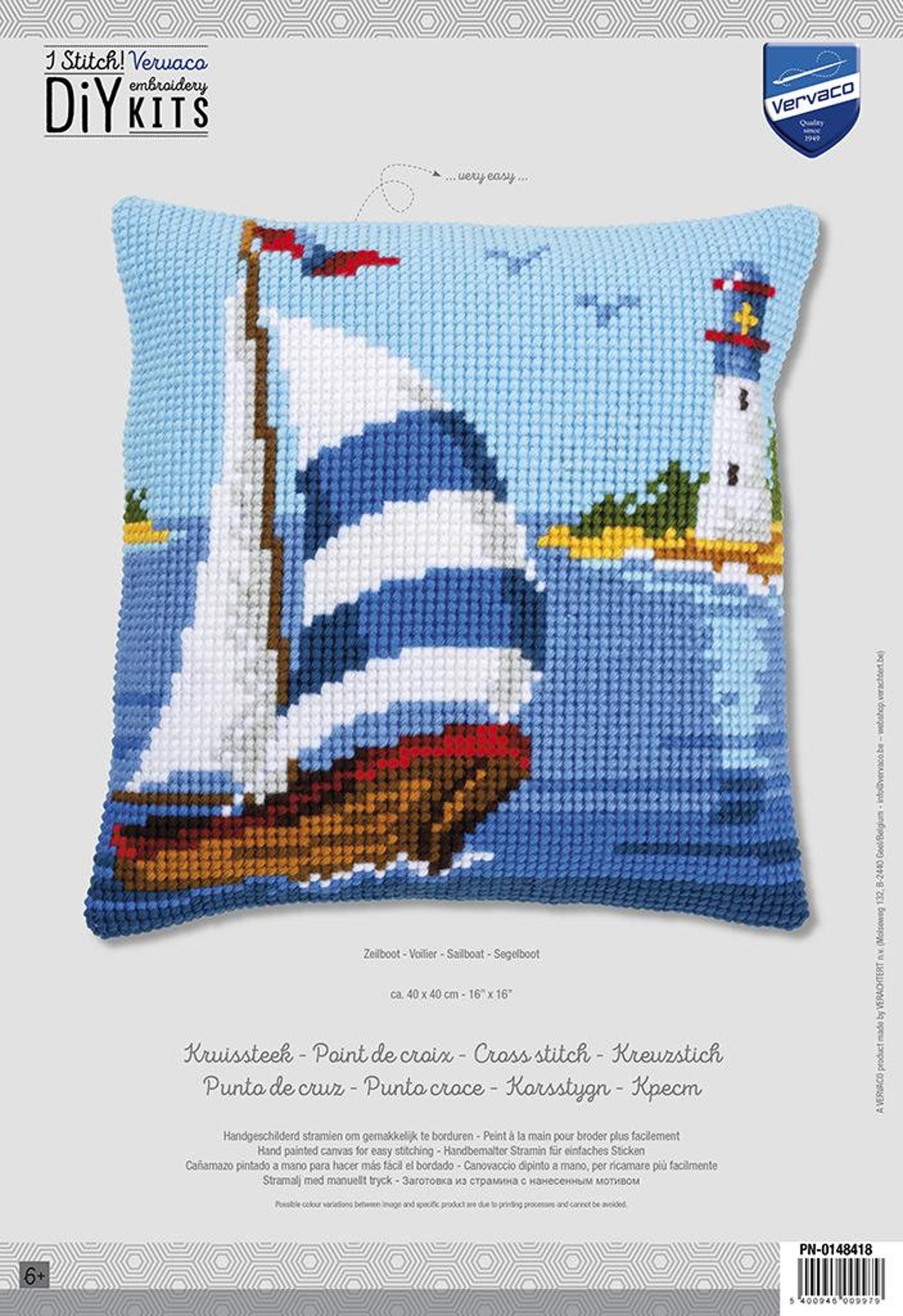 DIY Cross Stitch Cushion Kit sailboat Needlepoint - Etsy