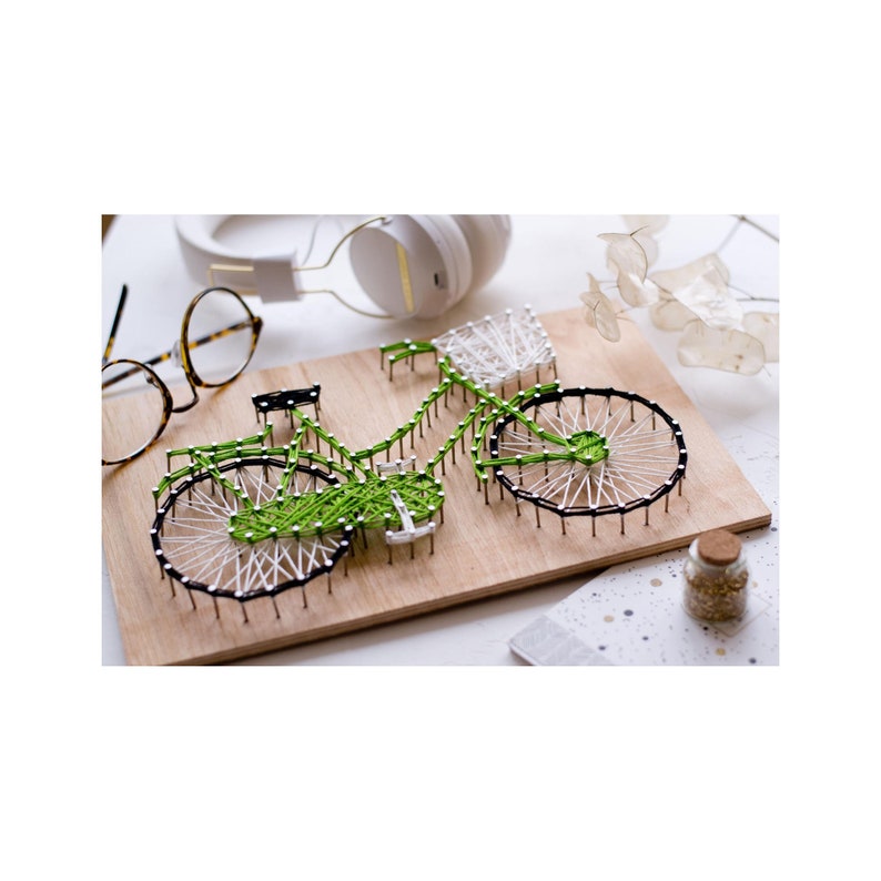 String Art Creative DIY Kit "bicycle" 7.5"x11.4" / 19.0x29.0 Cm, Wall ...