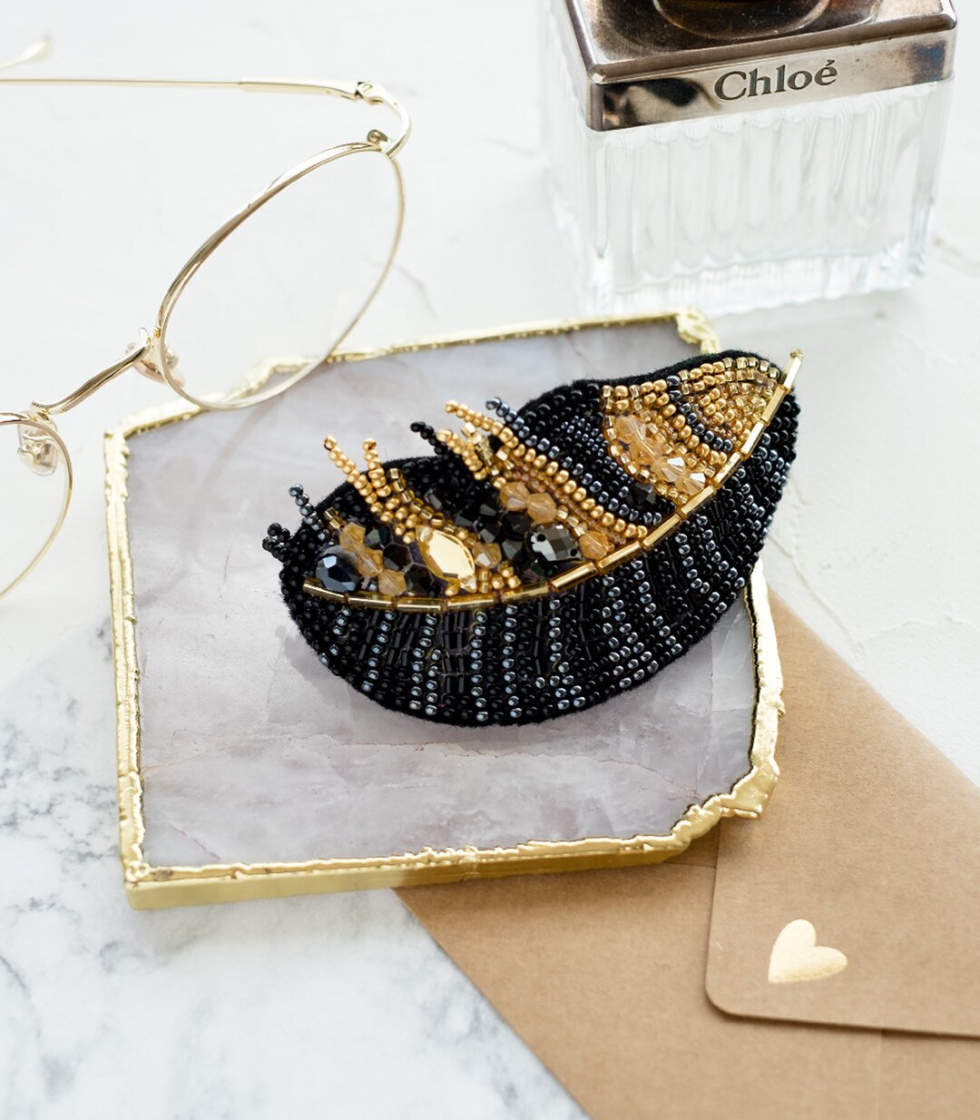 Beaded Hair Clip DIY Kit "beautiful Feather"/ Beaded Barrette/ Bead ...