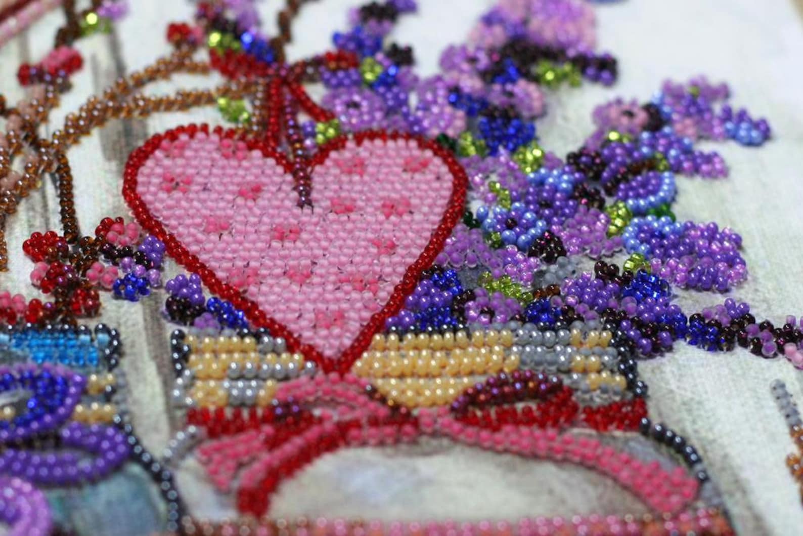 DIY Bead Embroidery Kit, Beadwork Craft Kit for Adults, Art Canvas Wall ...