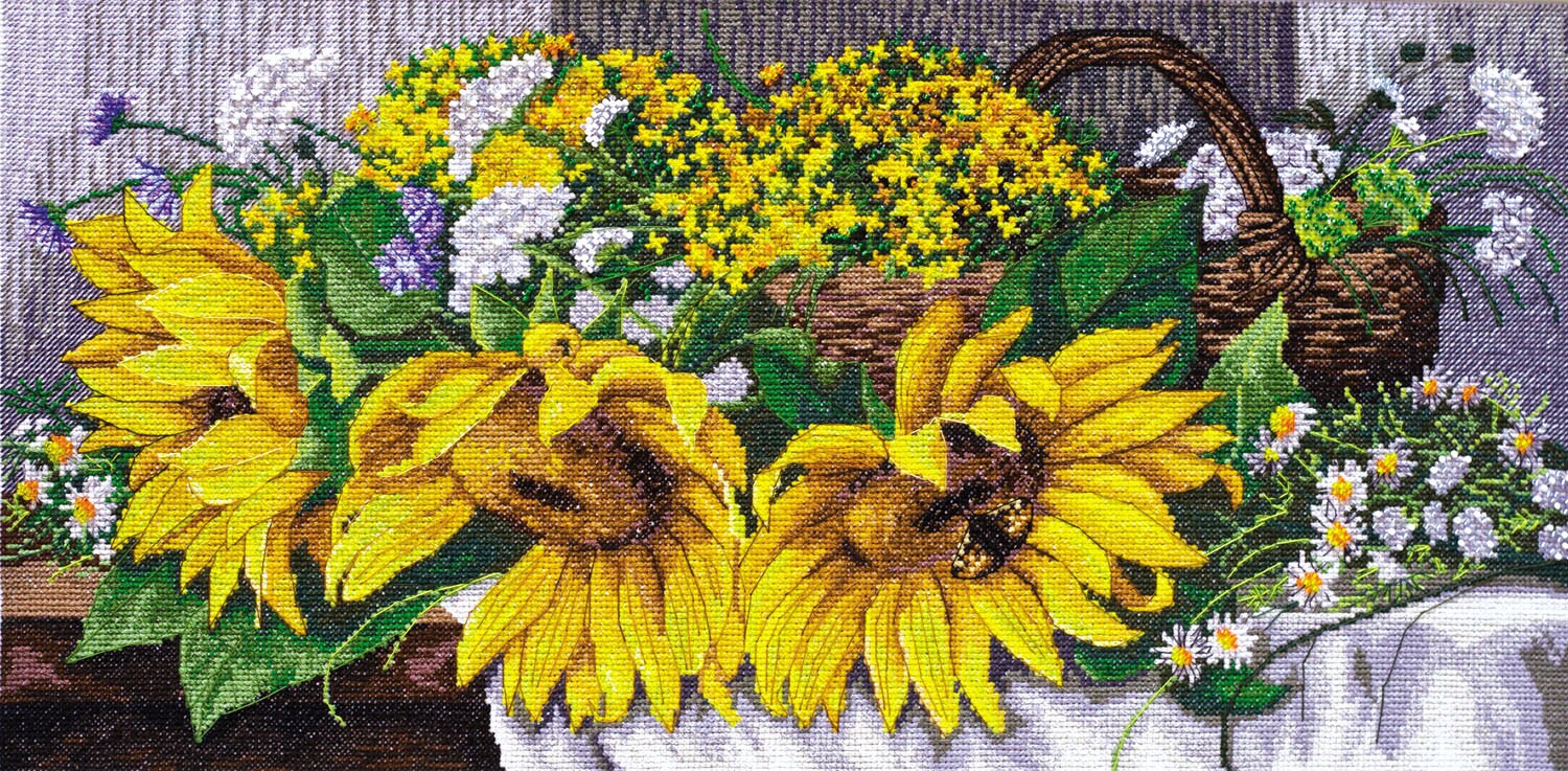 DIY Counted Cross Stitch Kit sunflowers - Etsy