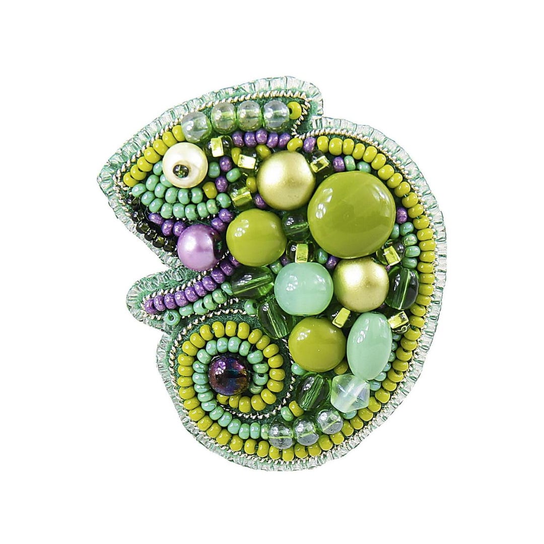 Beadwork Kit for Creating Brooch "chameleon", DIY Jewelry Making Kit ...