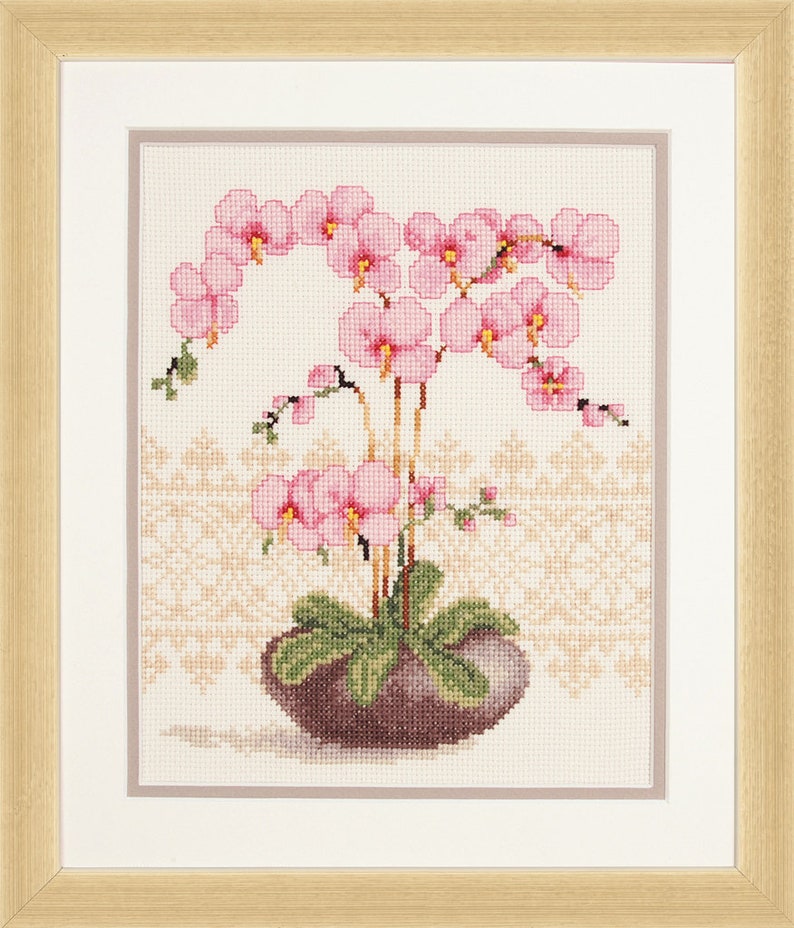 DIY Cross Stitch Kit orchid Embroidery Kit Size: - Etsy