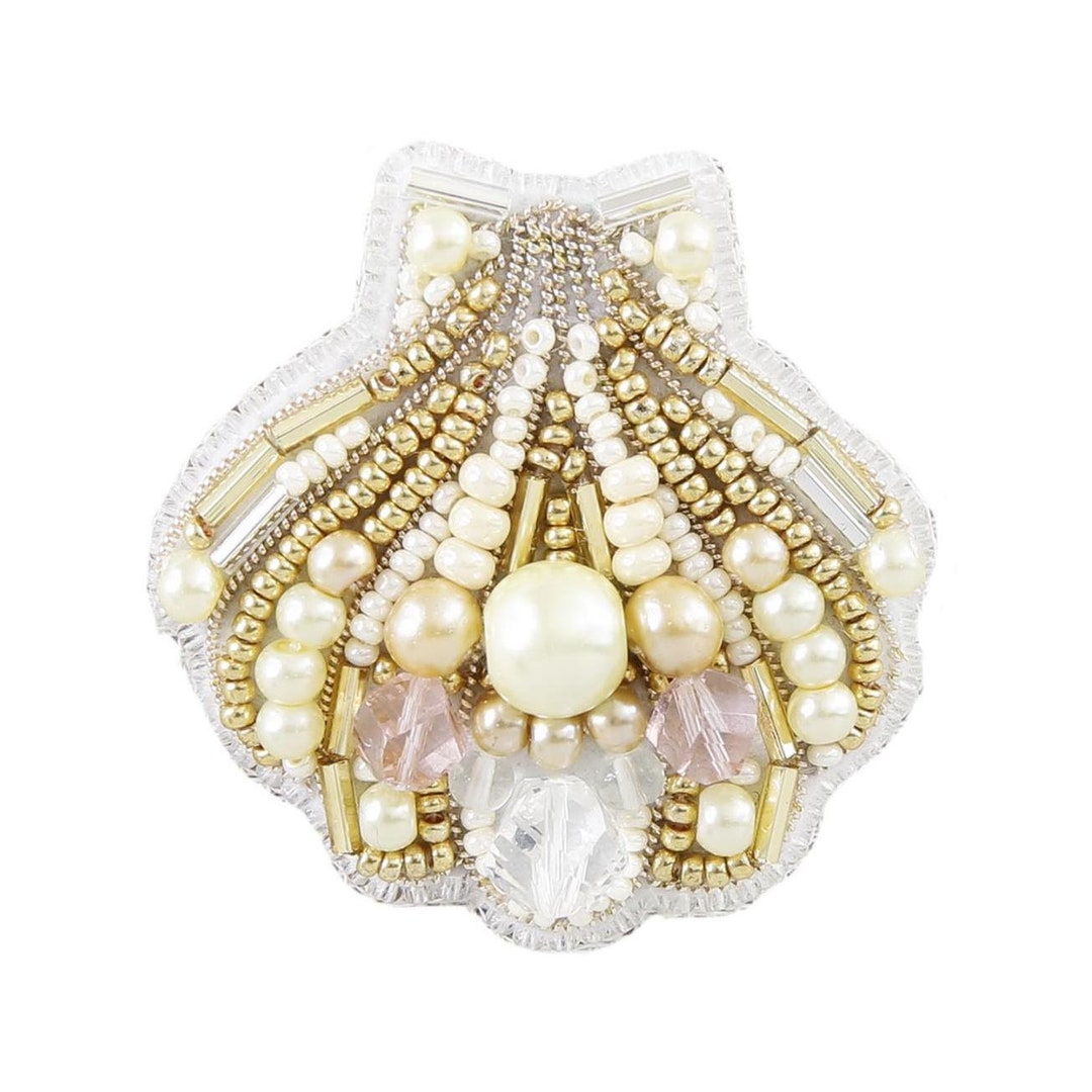 Beadwork Kit for Creating Brooch "shell", DIY Jewelry Making Kit ...