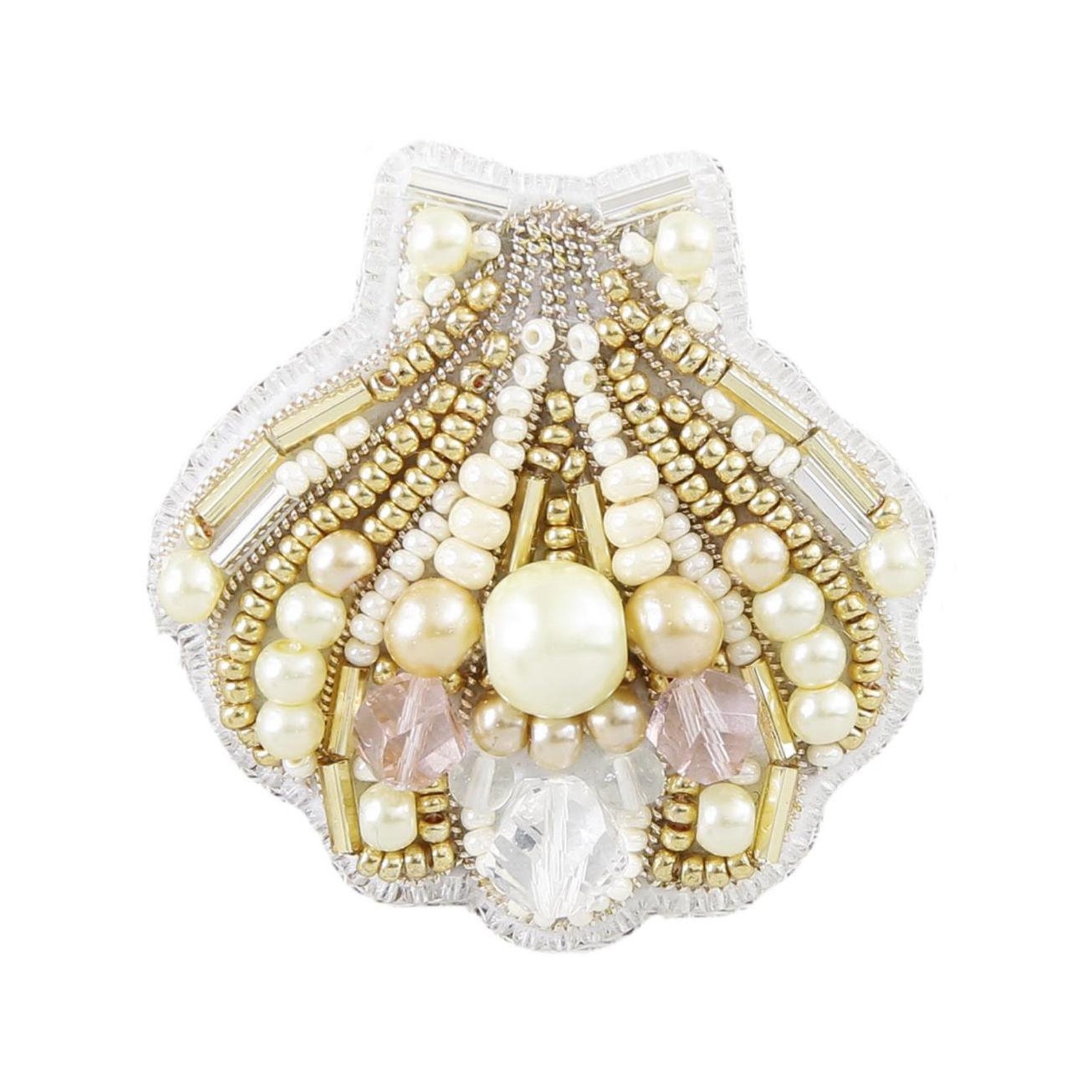 Beadwork Kit for Creating Brooch "shell", DIY Jewelry Making Kit ...