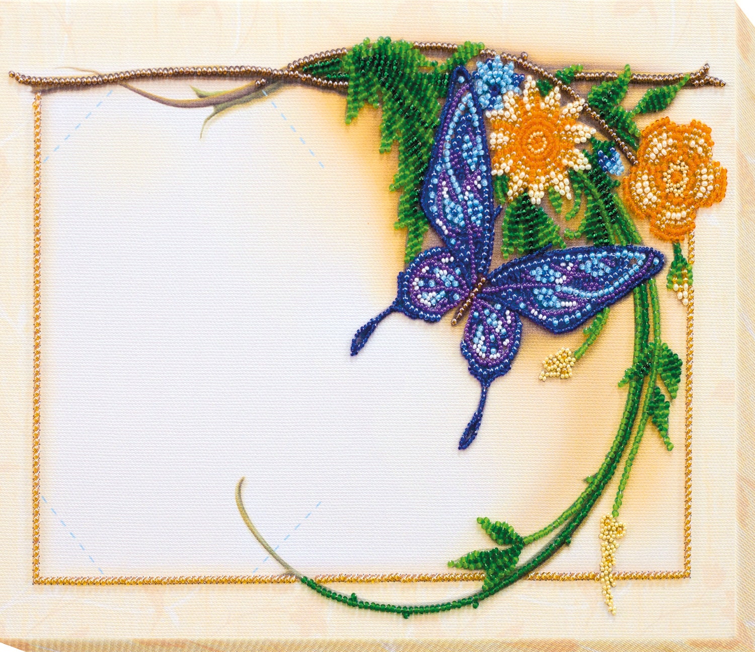 DIY Photo Frame Kit "blue Batterfly" 7.9"x10.6" / 20.0x27.0 Cm, Bead ...