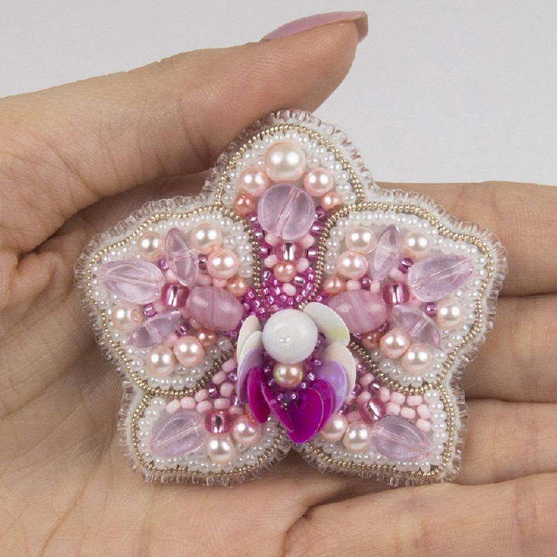 Beadwork Kit for Creating Brooch "orchid", DIY Jewelry Making Kit ...