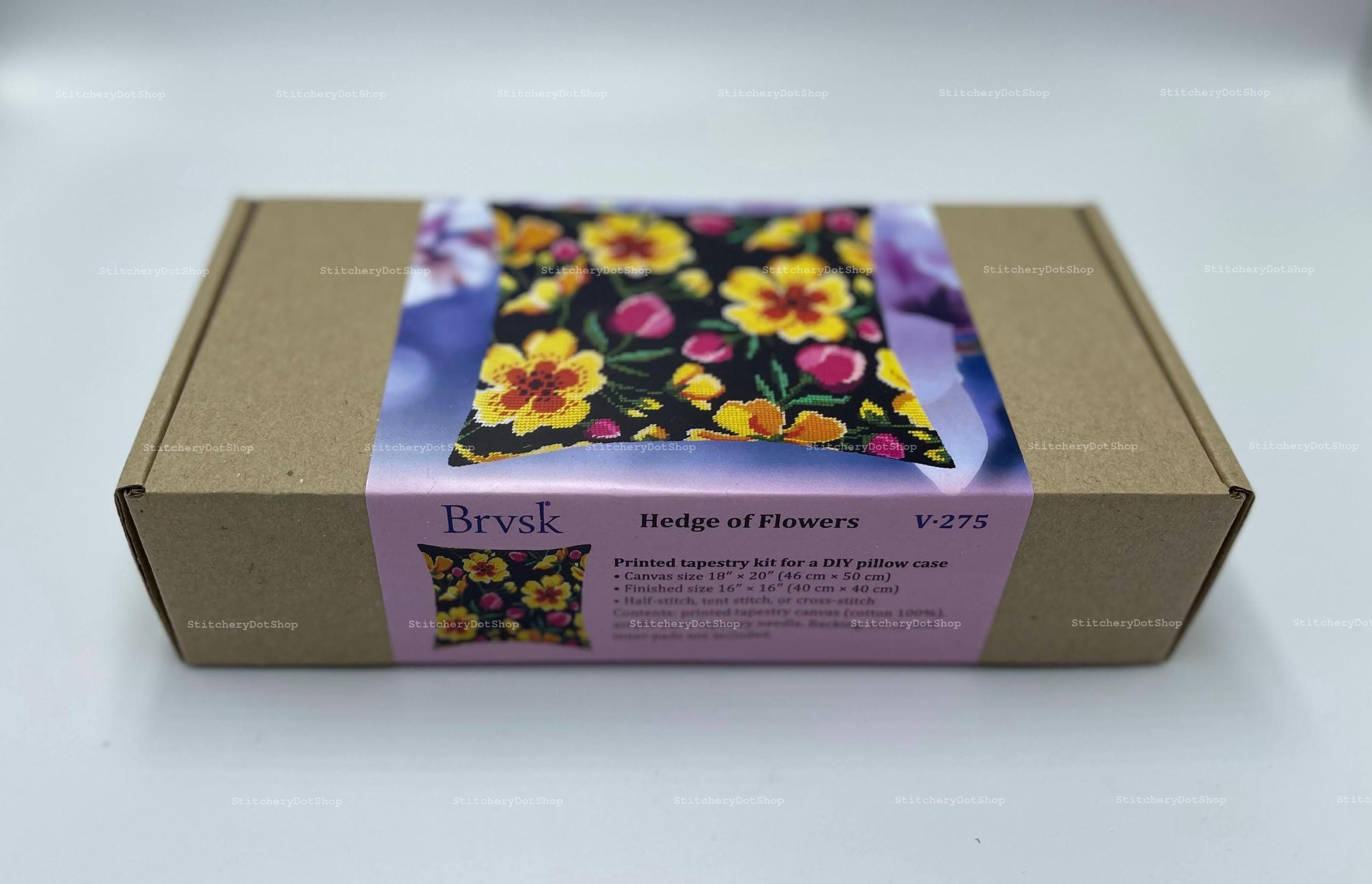 DIY Needlepoint Pillow Kit "hedge of Flowers" | Tapestry Cushion, Tent ...
