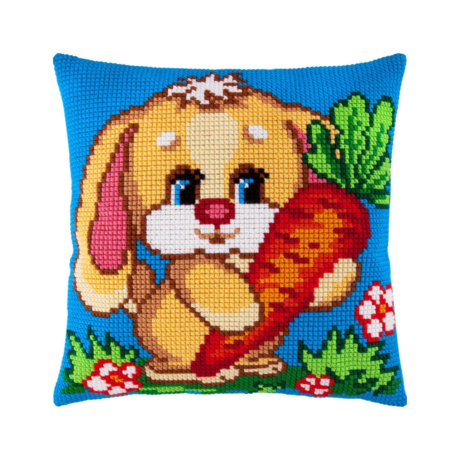DIY Cross Stitch Cushion Kit "hare With a Carrot" With Printed Canvas ...