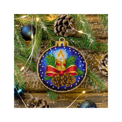 DIY Christmas Tree Toy Kit blue Ball Embroidery - Etsy