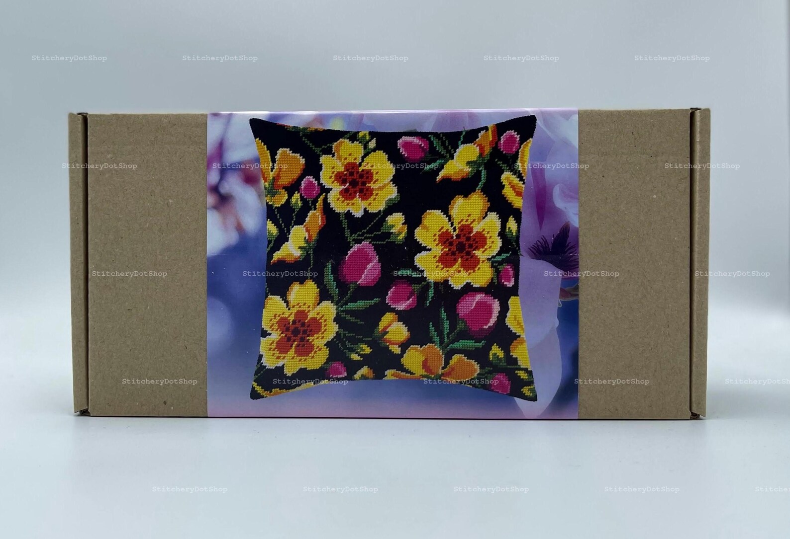 DIY Needlepoint Pillow Kit "hedge of Flowers" | Tapestry Cushion, Tent ...