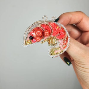 Beadwork Kit for Creating Brooch "shrimp", DIY Jewelry Making Kit ...