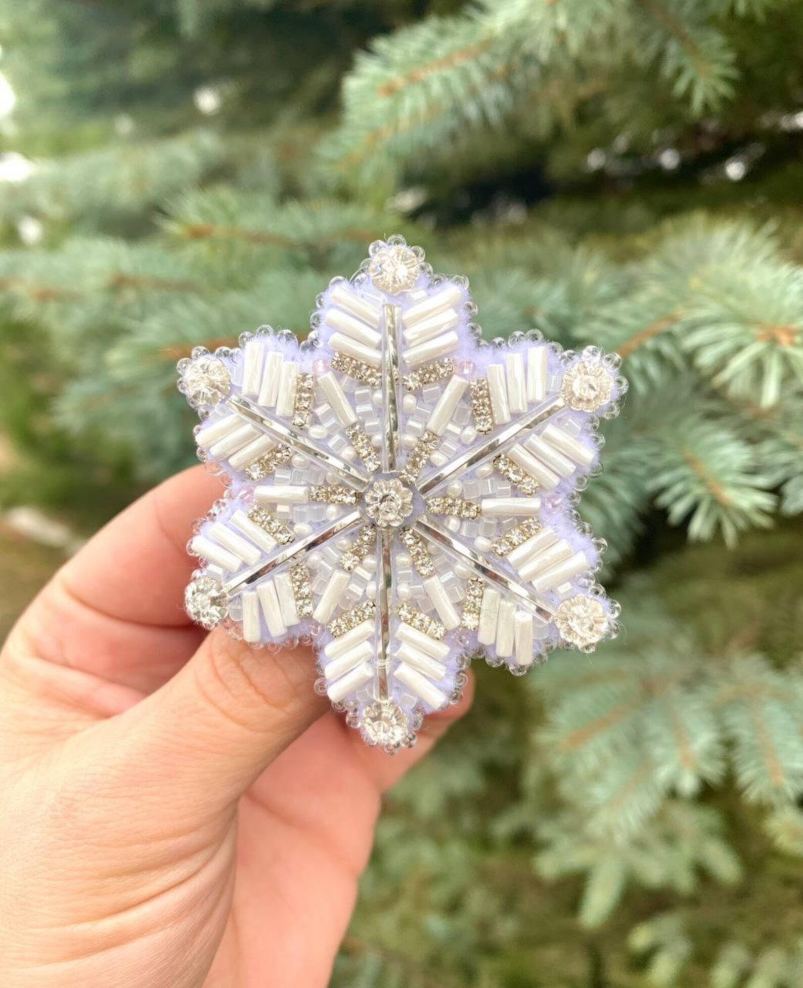 Beadwork Kit for Creating Brooch "snowflake", DIY Jewelry Making Kit ...