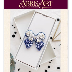 DIY Jewelry Making Kit "bow", Seed Beaded Brooch, Bead Embroidery Kit ...