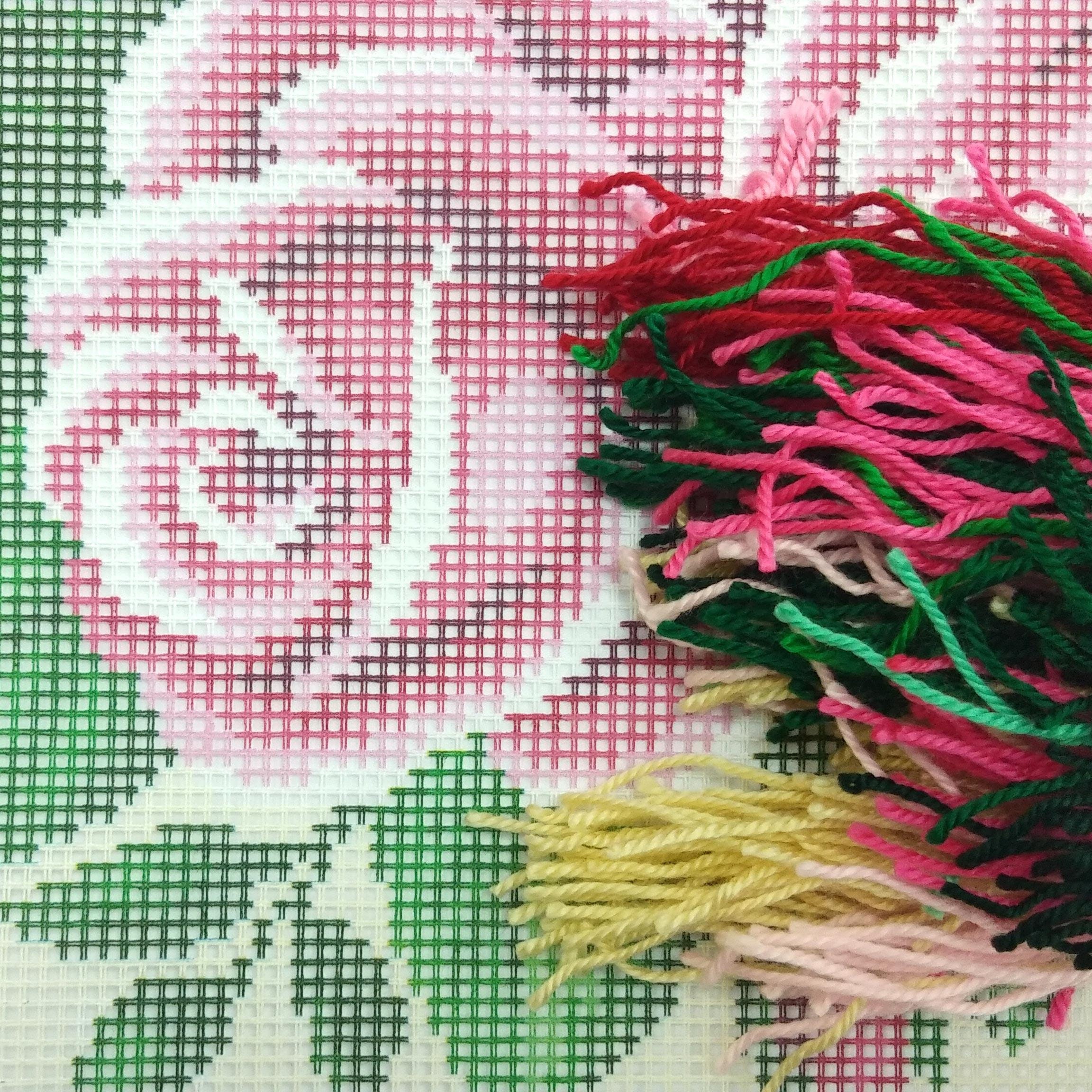 DIY Needlepoint Pillow Kit three Roses Tapestry - Etsy