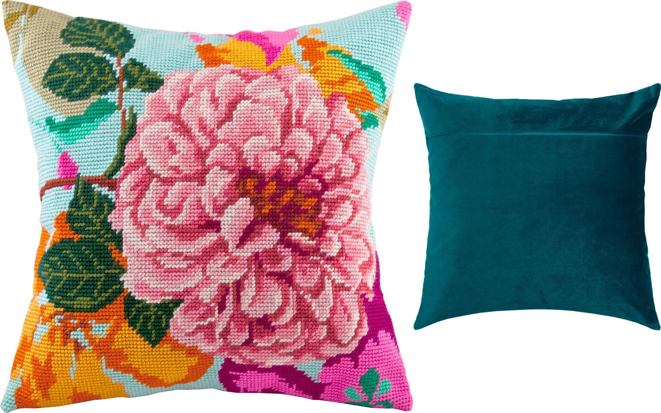 DIY Needlepoint Pillow Kit tea Rose Tapestry - Etsy