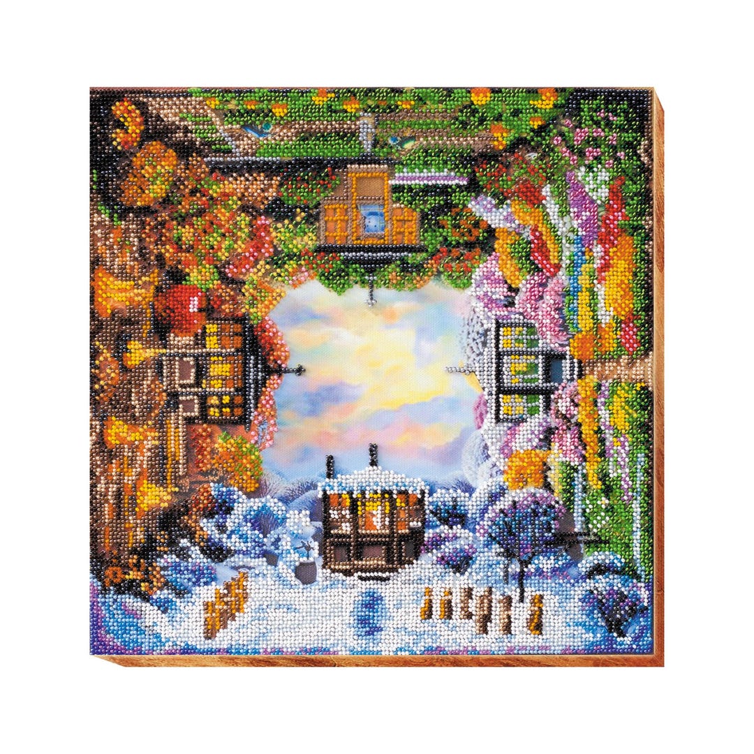 DIY Bead Embroidery Kit, Beadwork Craft Kit for Adults, Art Canvas Wall ...