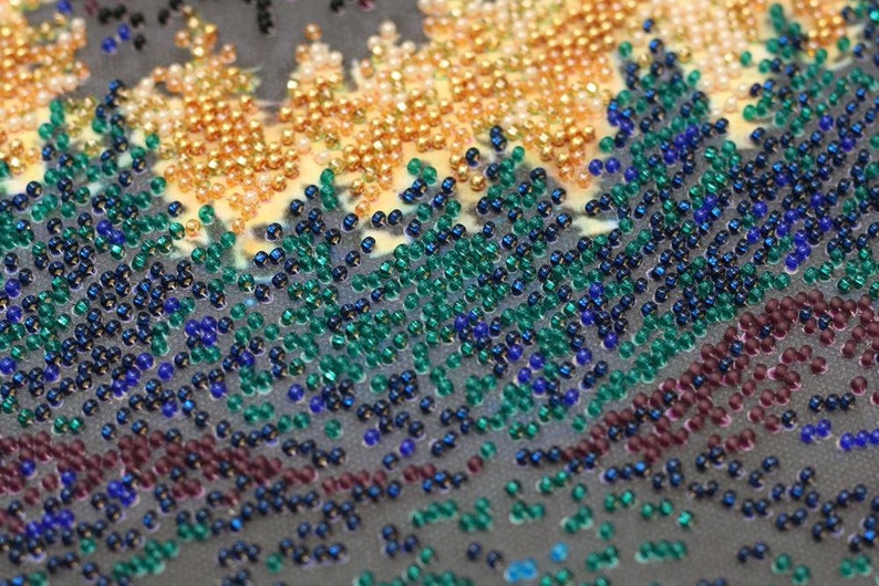DIY Bead Embroidery Kit, Beadwork Craft Kit for Adults, Art Canvas Wall ...