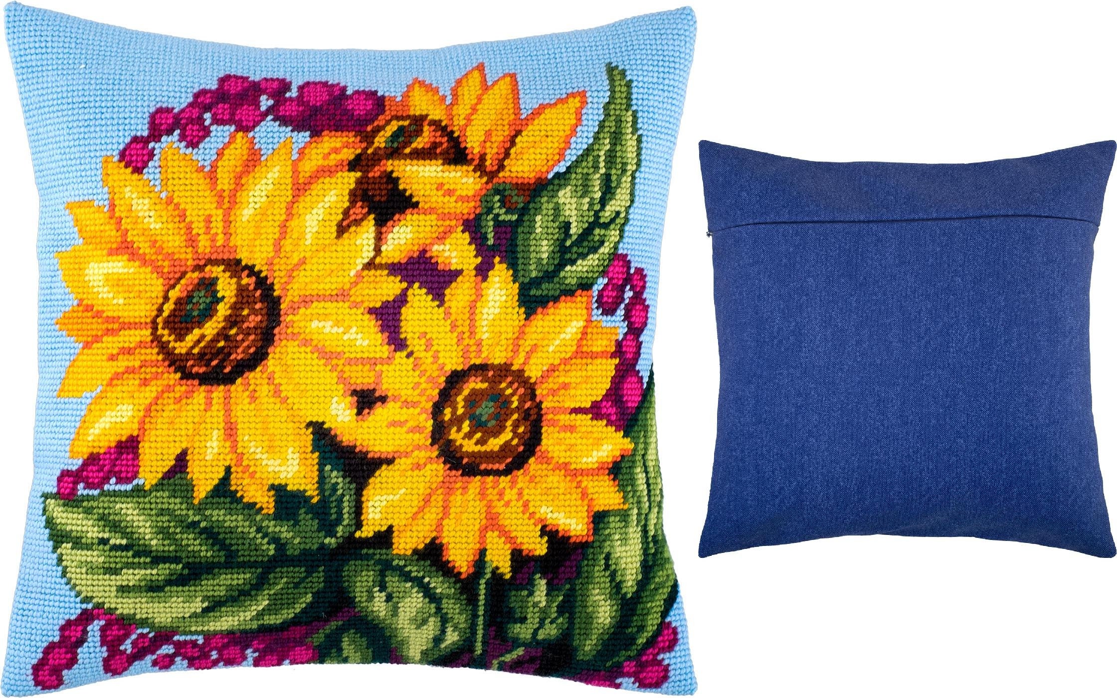 DIY Needlepoint Pillow Kit Sunflower Bouquet | Etsy