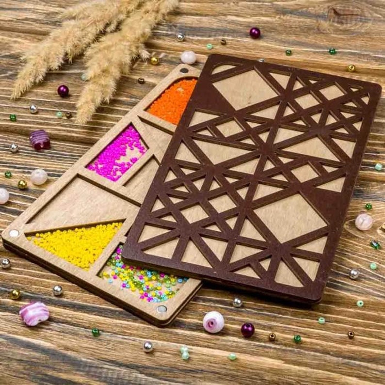 Wood Bead Organizer Tray With Wooden Lid Seed Bead Storage - Etsy