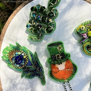 Beadwork Kit for Creating Brooch "peacock Feather", DIY Jewelry Making ...