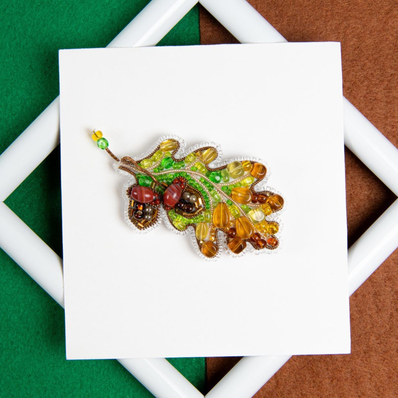 Beadwork Kit for Creating Brooch oak Leaf DIY - Etsy