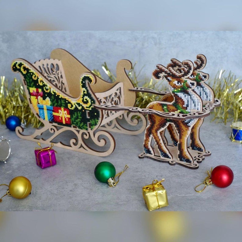 DIY Christmas Sleigh Kit christmas Reindeer on - Etsy