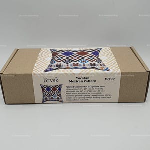 DIY Needlepoint Pillow Kit "yucatán Mexican Pattern", Tapestry Cushion ...