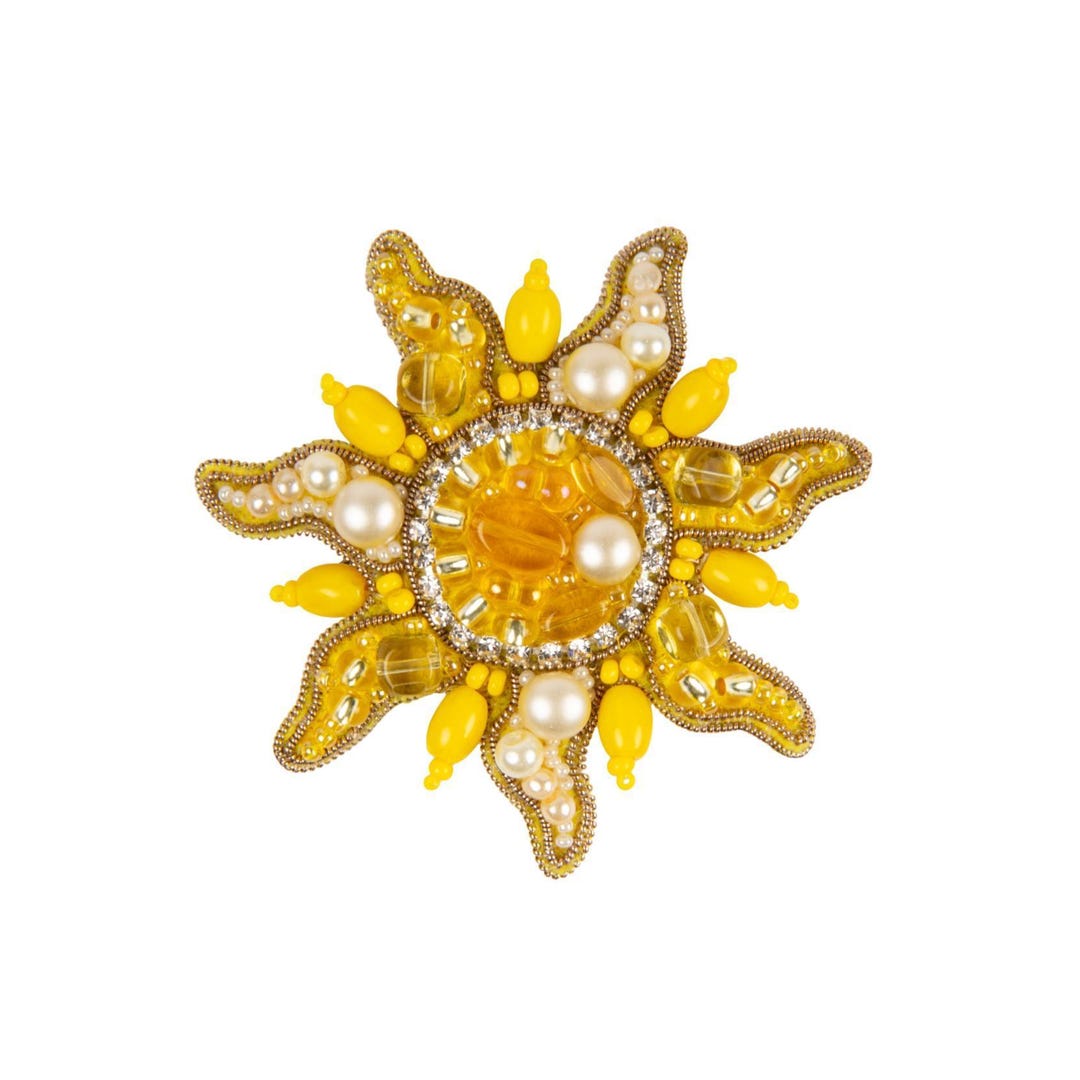 Beadwork Kit for Creating Brooch "the Sun", DIY Jewelry Making Kit ...