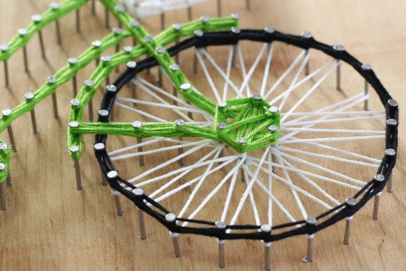 String Art Creative DIY Kit "bicycle" 7.5"x11.4" / 19.0x29.0 Cm, Wall ...