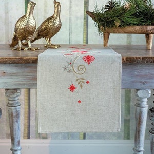 DIY Aida Table Runner Kit "christmas", Counted Cross Stitch Kit ...