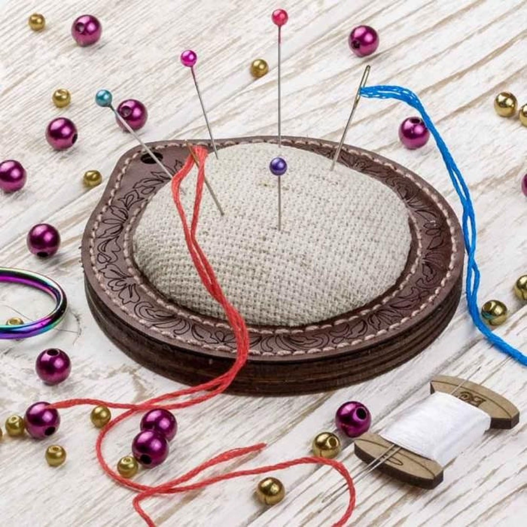 DIY Needle Cushion Kit | Wooden Sewing Pin Cushion | Needle Case Craft ...