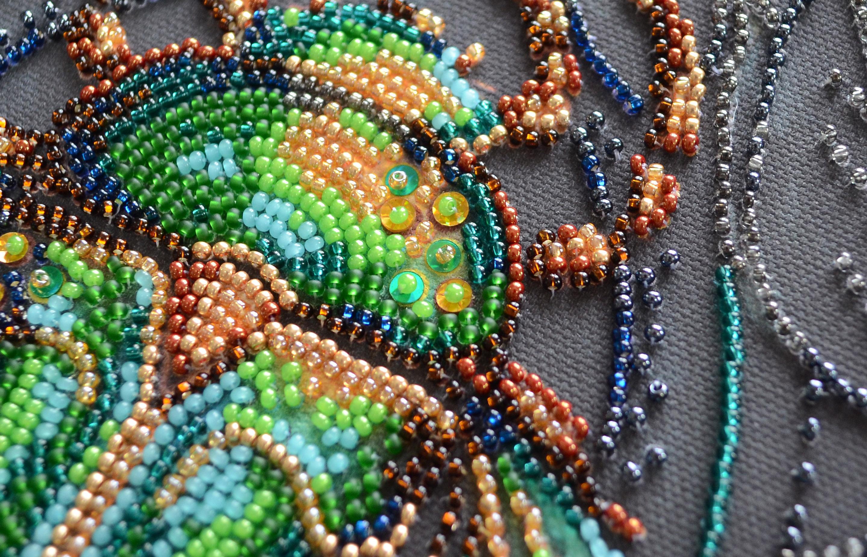DIY Bead Embroidery Kit "emerald Beetle" | Beading Pattern Kit for ...