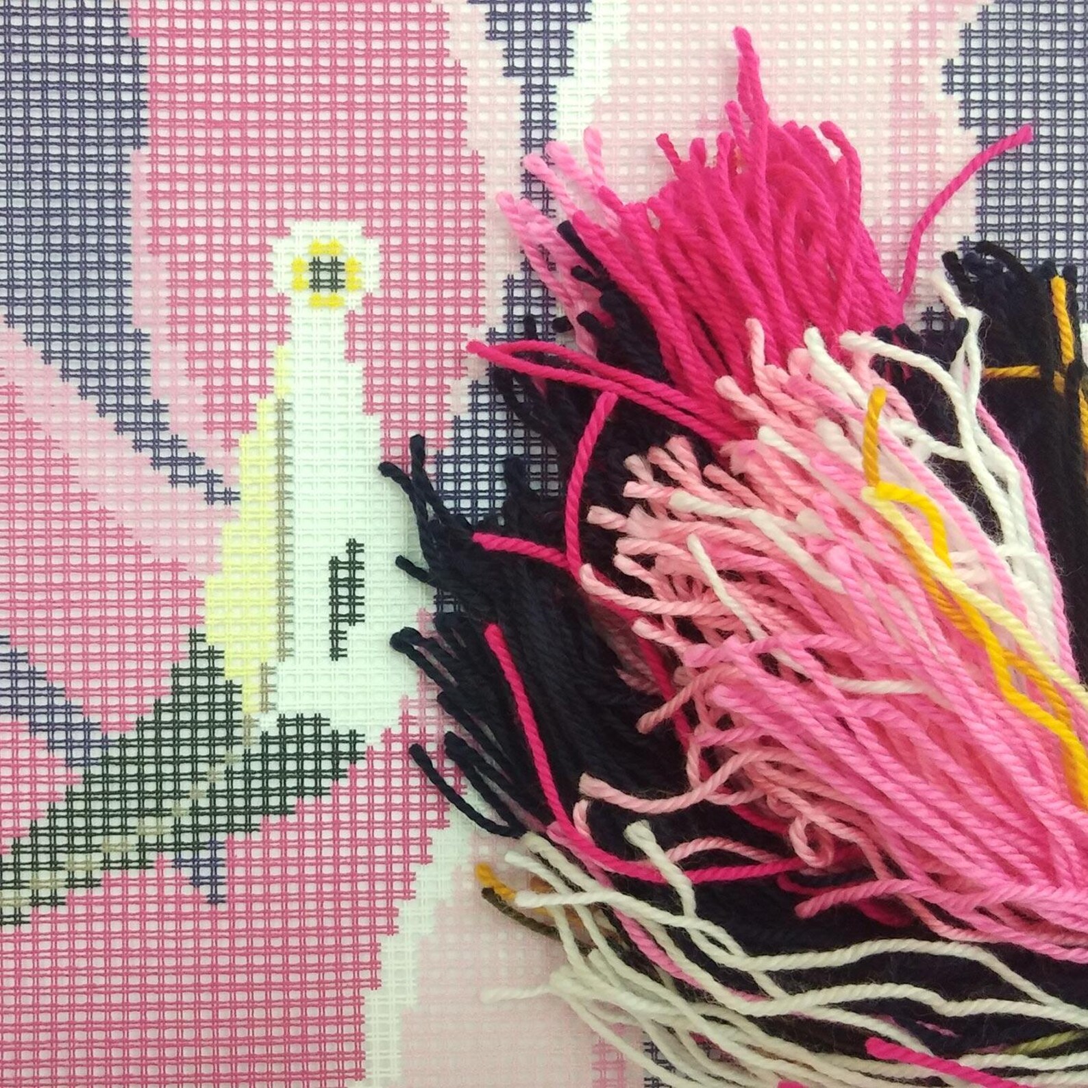 DIY Needlepoint Pillow Kit "two Flamingos" | Tapestry Cushion, Tent ...