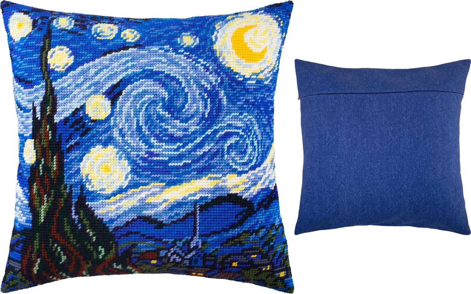 DIY Needlepoint Pillow Kit Starry night V. van | Etsy
