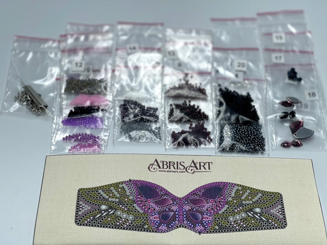 DIY Beaded bracelet kit Purple wave / Bead | Etsy