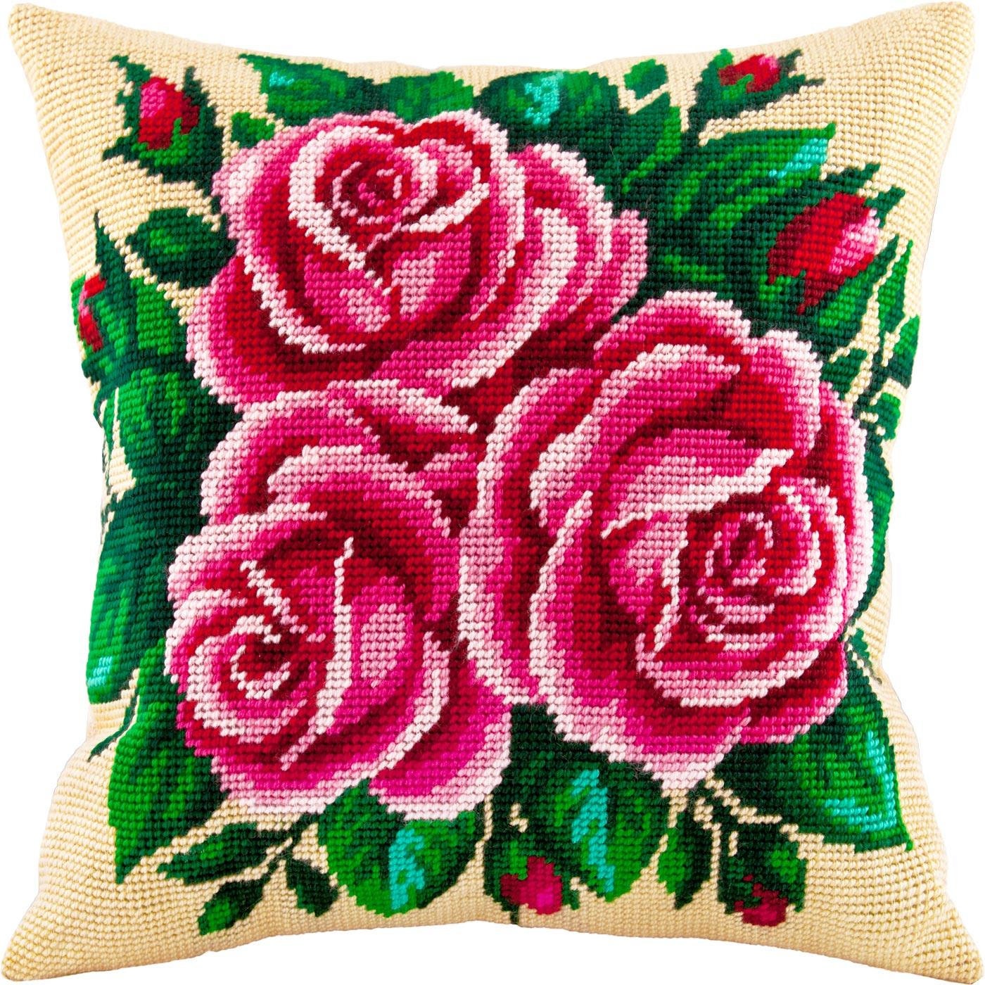 DIY Needlepoint Pillow Kit three Roses Tapestry - Etsy