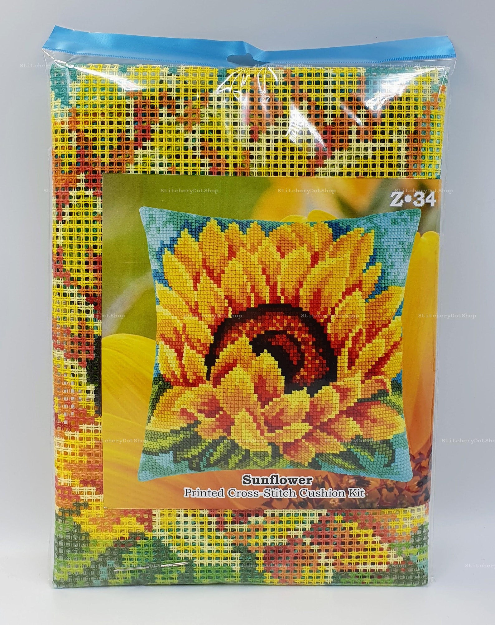 DIY Needlepoint Pillow Kit Sunflower Cross Stitch Cushion | Etsy