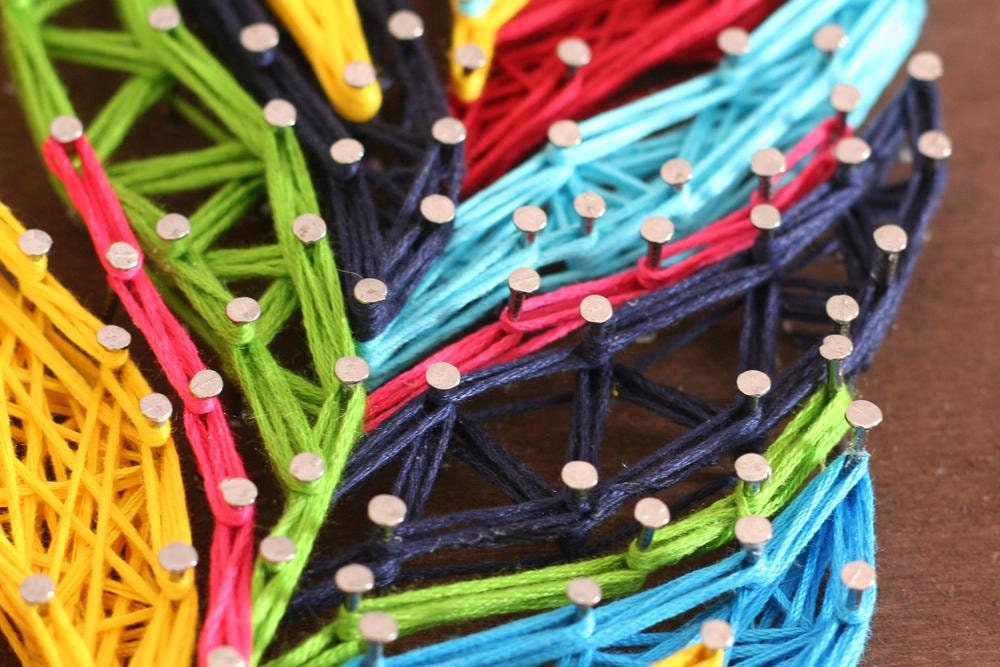 String Art Creative DIY Kit multicolored Feather - Etsy