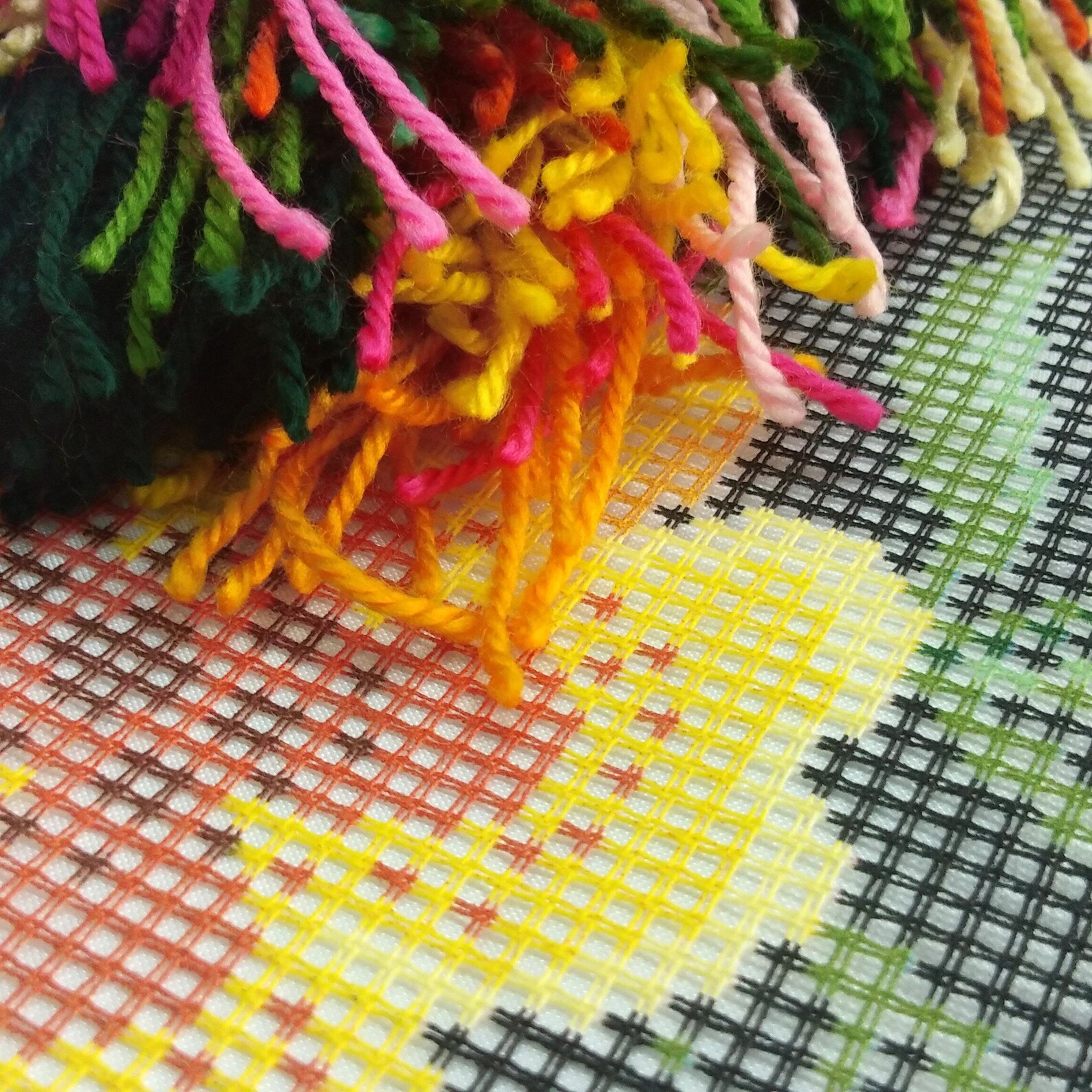 DIY Needlepoint Pillow Kit "hedge of Flowers" | Tapestry Cushion, Tent ...