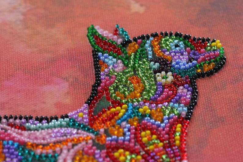 DIY Bead Embroidery Kit on Art Canvas walking in the - Etsy