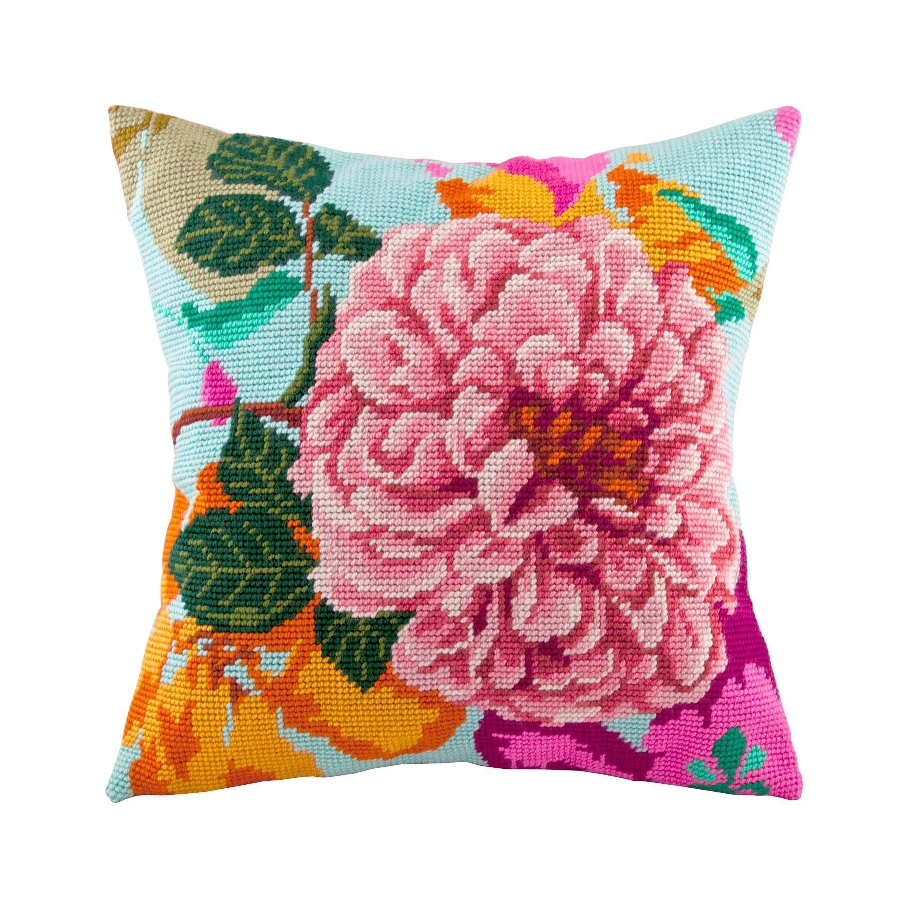 DIY Needlepoint Pillow Kit tea Rose Tapestry - Etsy