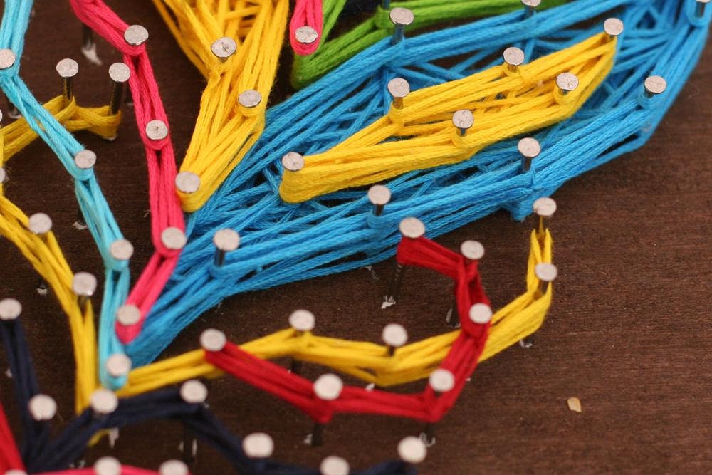 String Art Creative DIY Kit multicolored Feather - Etsy