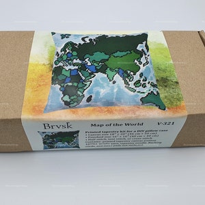 DIY Needlepoint Pillow Kit map of the World | Etsy