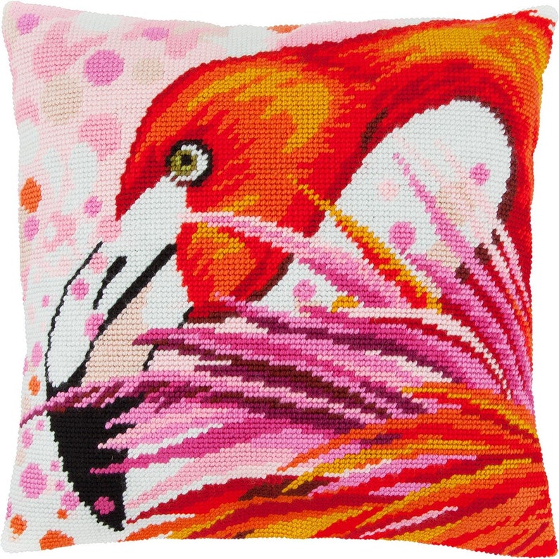 DIY Needlepoint Pillow Kit flamingo Tapestry - Etsy