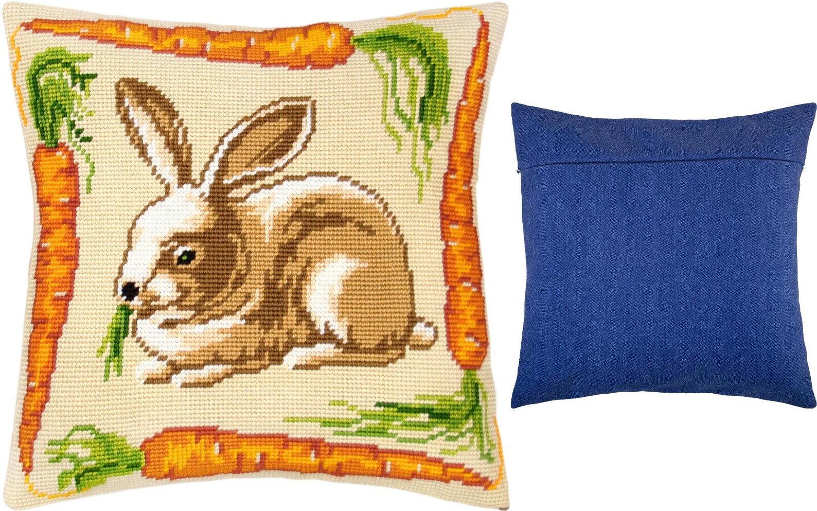 DIY Needlepoint Pillow Kit rabbit With Carrots - Etsy