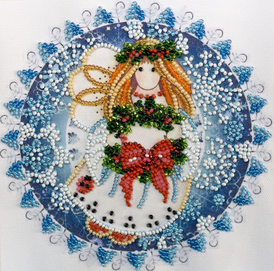 DIY Bead Embroidery Kit on Art Canvas "christmas Angel", Beading ...