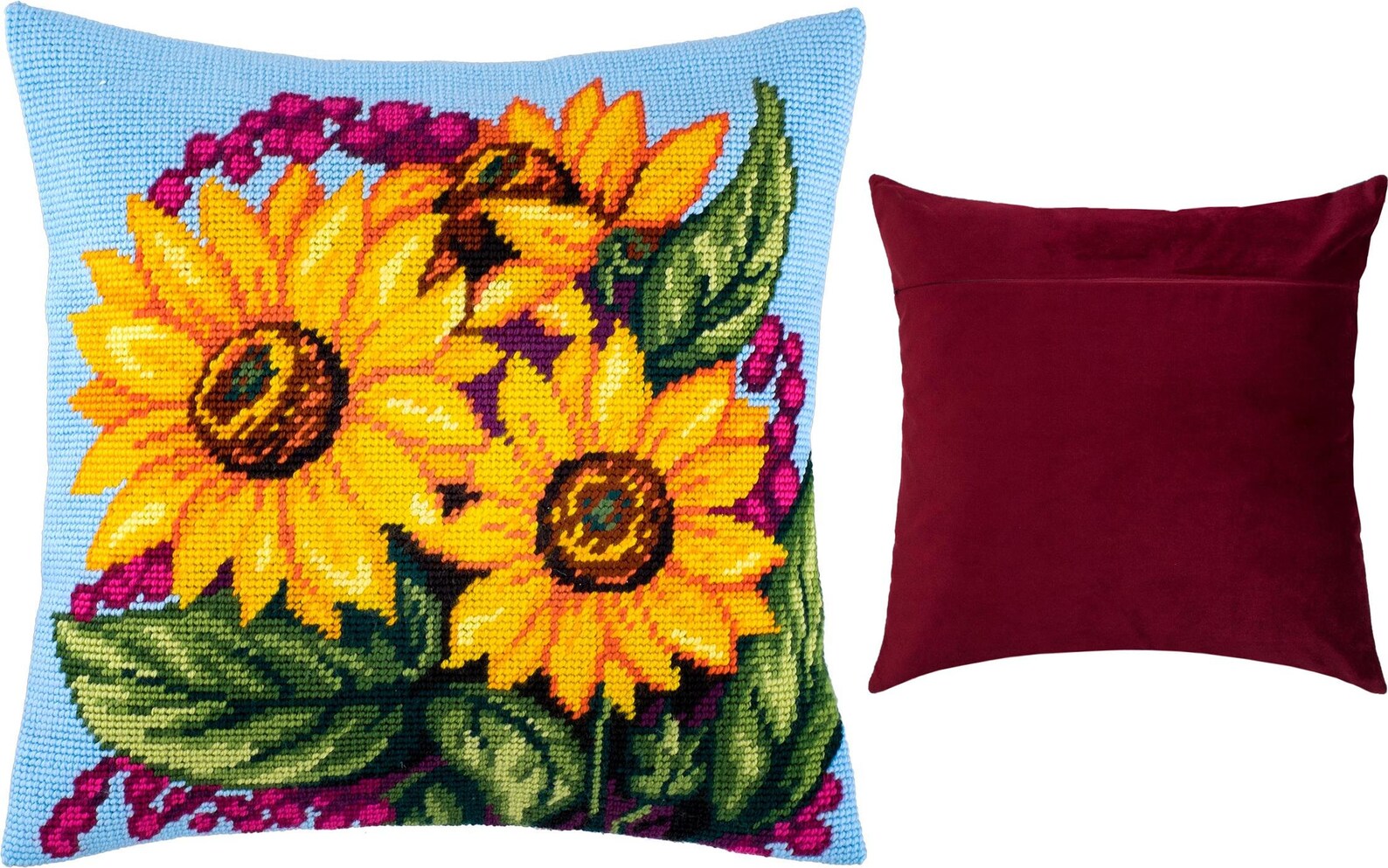 DIY Needlepoint Pillow Kit sunflower Bouquet - Etsy